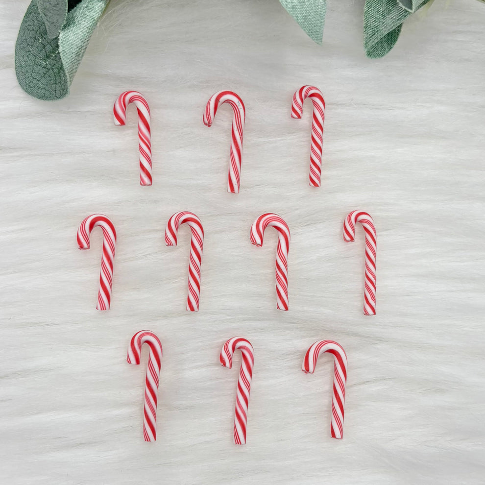 Mini Candy Canes - Red & White - 10 Pack of Cabochons – Perfect Blanks ...