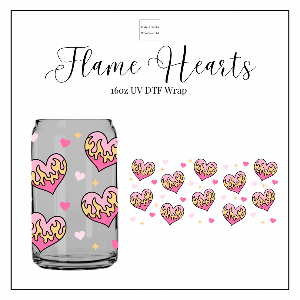 Flame Hearts 16oz UVDTF – Perfect Blanks Wholesale Limited